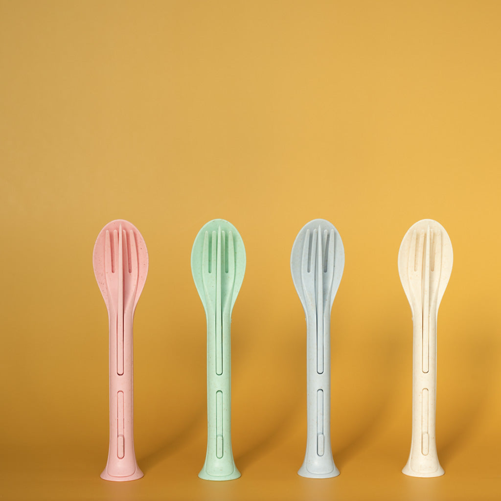 Compostable Cutlery Set | 3-in-1 Nesting Reusable Utensils – EcoFreax